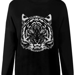 Boutique | Tops | New Oversized Bengal Tiger Head Print Sweatshirt ...